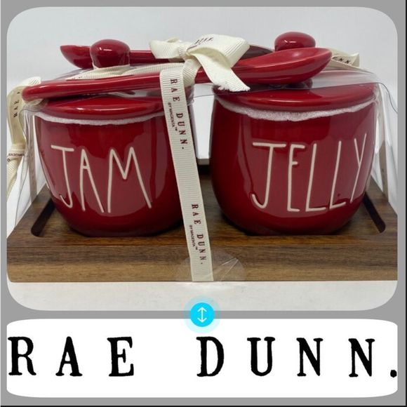 Rae Dunn | Other | New Rae Dunn Red Jam Jelly Cellar Set Matching ...
